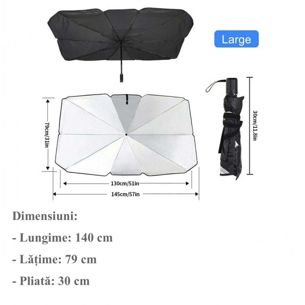 PARASOLAR AUTO PLIABIL TIP UMBRELĂ - Promotie PARASOLAR AUTO PLIABIL ...