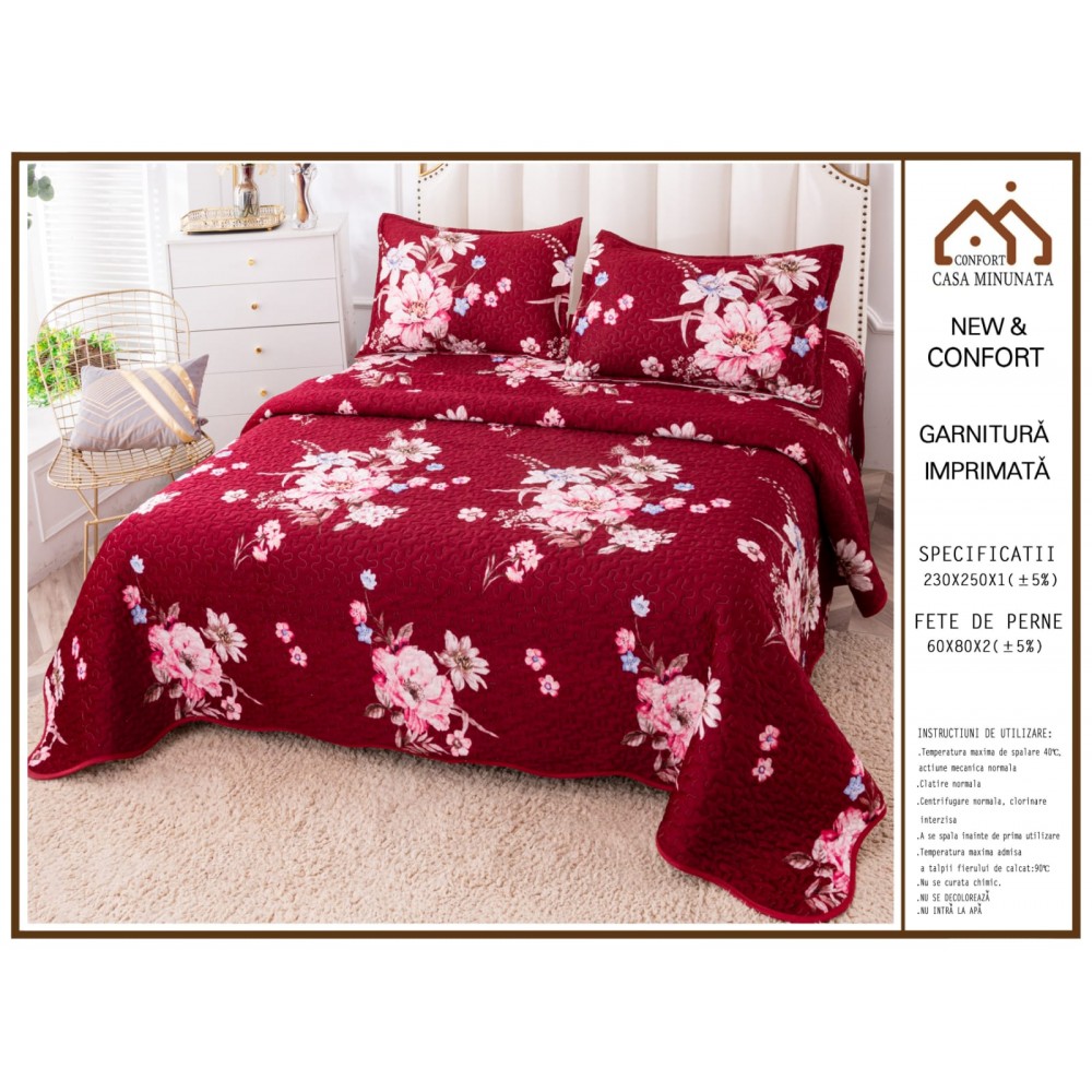 Cuvertura de pat din Catifea + 2 fețe de perna PCTF16 - Promotie Cuvertura de pat din Catifea ...